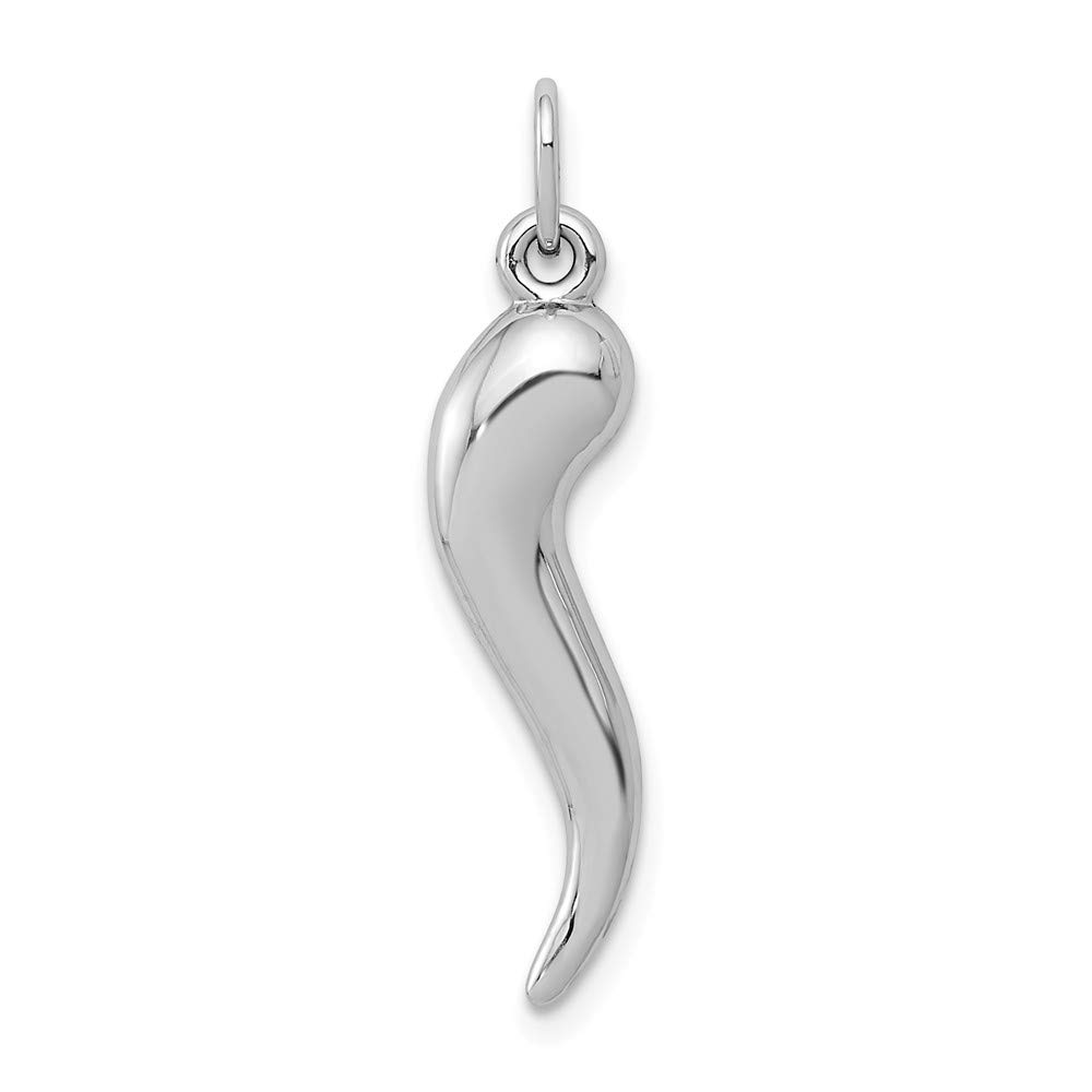 Jewels By Lux 14k White Gold Italian Horn Charm