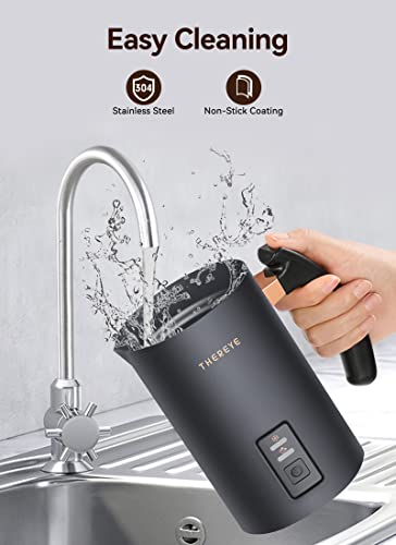 Milk Frother, Thereye Electric Milk Steamer, Automatic Hot and Cold Foam Maker and Milk Warmer for Latte, Cappuccinos, Macchiato, Hot Chocolate Coffee