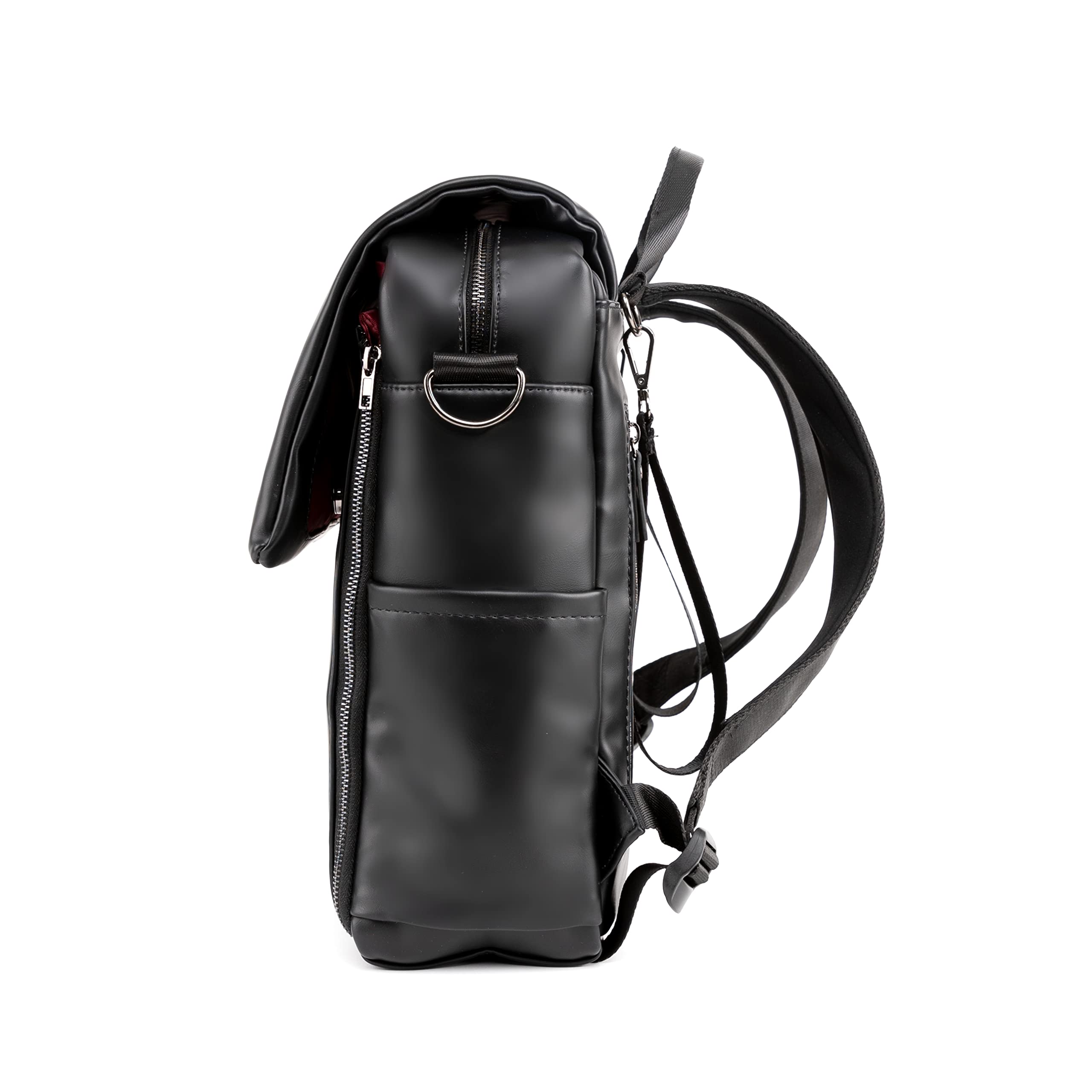 SOPO Diaper Bag Backpack with Built-in Changing Station, Bottle Pockets, Stroller Straps, 3 Ways to Carry, 9 Pockets, Laptop Compartment, Easy-Care Vegan Leather