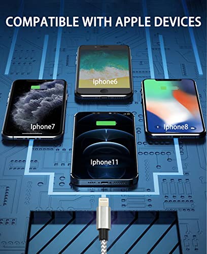 iPhone Charger, 5Packs(3ft 3ft 6ft 6ft 10ft) Apple MFi Certified Lightning Cable Fast Charging High Speed Data Sync USB Cable Compatible iPhone 14/13/12/11 Pro Max/XS MAX/XR/XS/X/8/7/Plus/6S/SE/iPad
