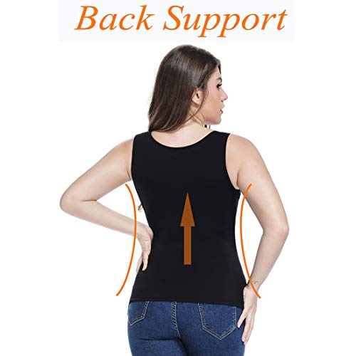 JOYSHAPER Womens Cotton Thermal Underwear Tops Fleece Lined Cami Tank Top Vest Warm Winter Basic Camisole (Black, M)