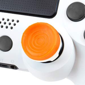 KontrolFreek Rush Performance Thumbsticks for PlayStation 4 (PS4) and PlayStation 5 (PS5) | Performance Thumbsticks | 2 Mid-Rise, Concave | Orange/White