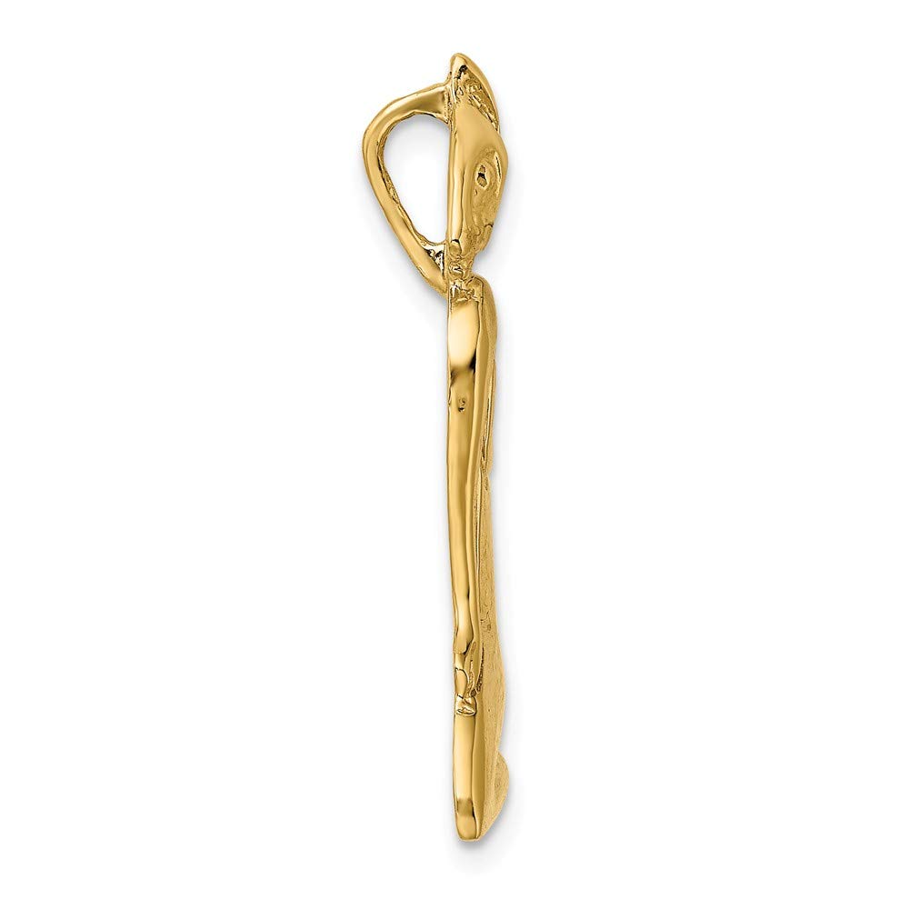 Jewels By Lux 14K Yellow Gold Marco Island Cat with Hidden Bail 2D Pendant
