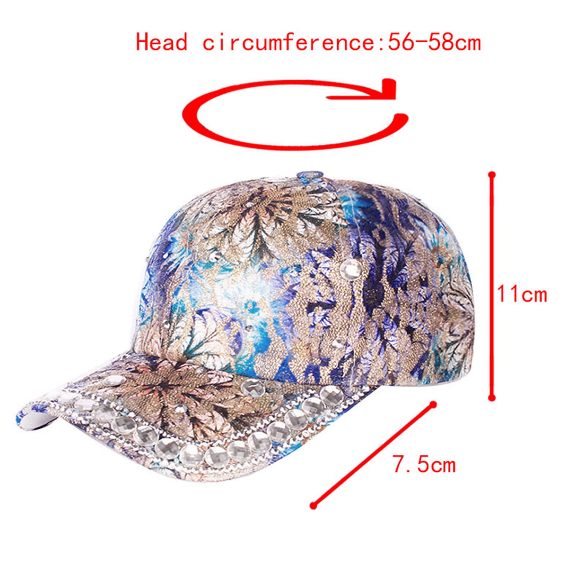 LABANCA Women Girls Bling Rhinestone Sun Cap Lace Glitter Sequin Baseball Cap Hat