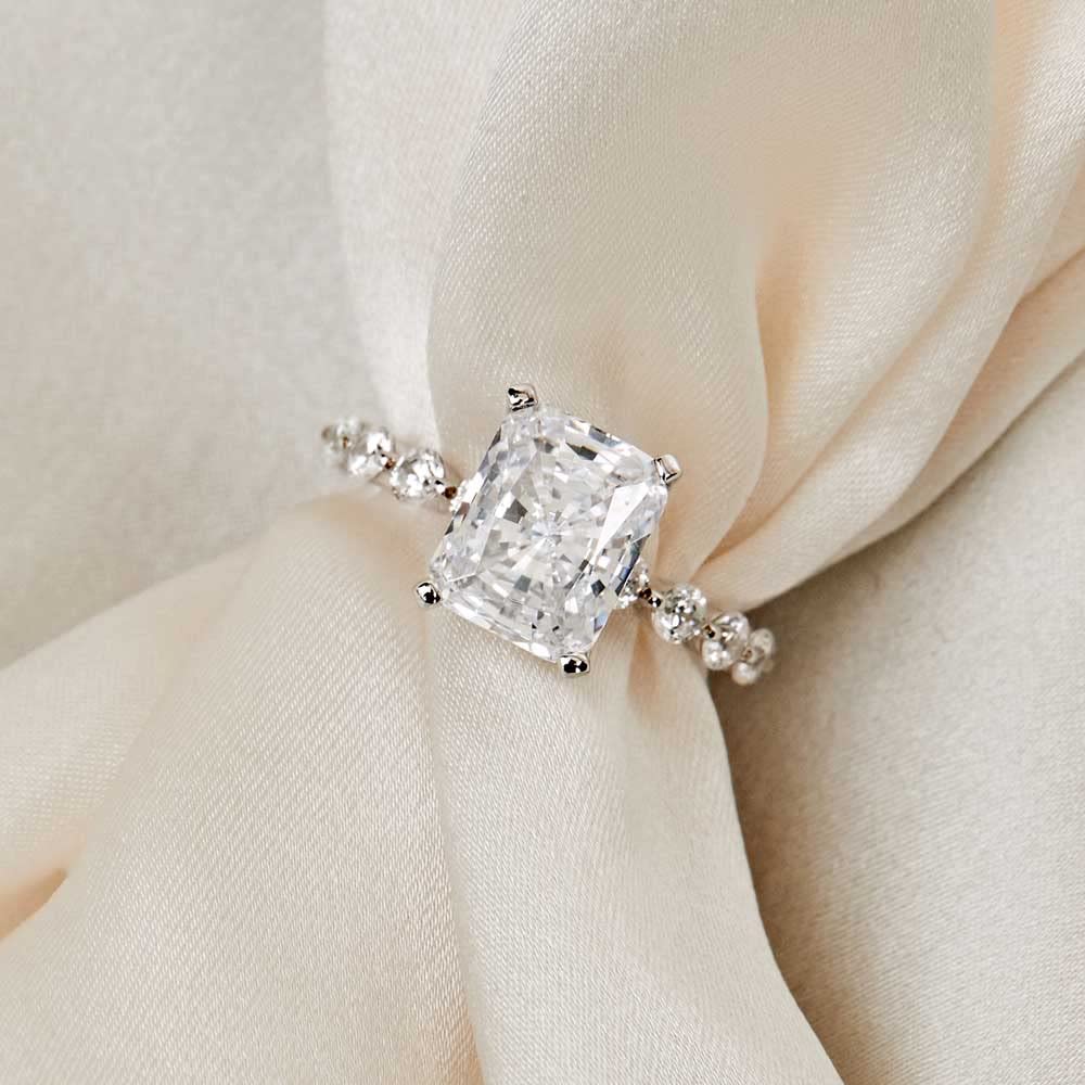 Michooyel S925 4ct Radiant Cut Cubic Zirconia Engagement Rings For Women Wedding Ring Promise Ring Sterling Silver Diamond Wedding Band