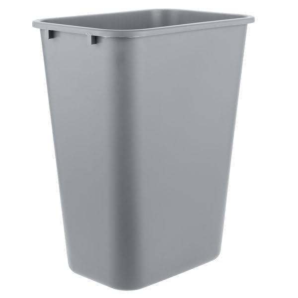 Janitorial 41 Qt. / 10 Gallon Gray Rectangular Wastebasket Kitchen Trash Can Garbage Bin Trash Bin Office Wastebasket