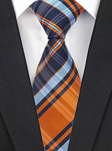 Men's Necktie Classic Plaid Check Silk Tie Jacquard Woven Business Formal Party Suit Necktie