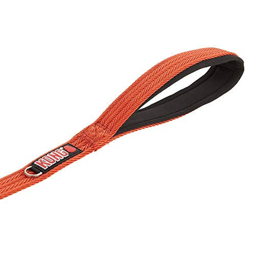 KONG Weave Padded Handle Comfort Traffic Dog Leash (Orange)