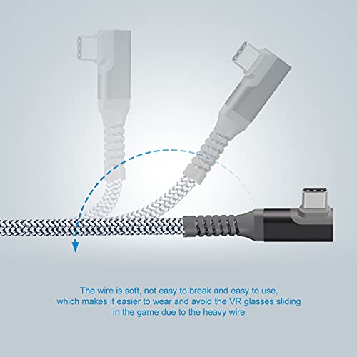 Lenink Link Virtual Reality Headset Cable Compatible with Oculus Quest, Quest 2 VR Headset and Gaming PC, Link Cable USB C to C Fast Charging (6m/20in)