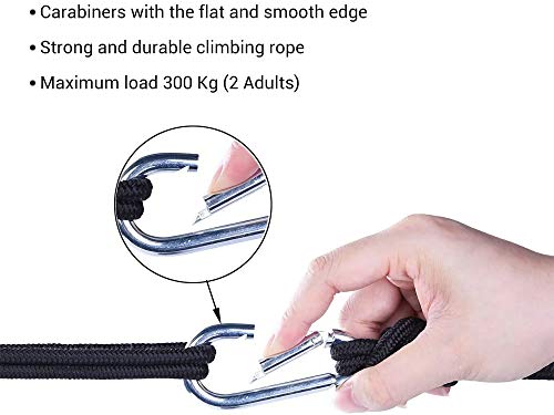 Lightweight Camping Hammock, Portable Parachute Nylon Hammock with Hammock Tree Straps Carabiners for Backpacking, Travel, Beach, Picnic