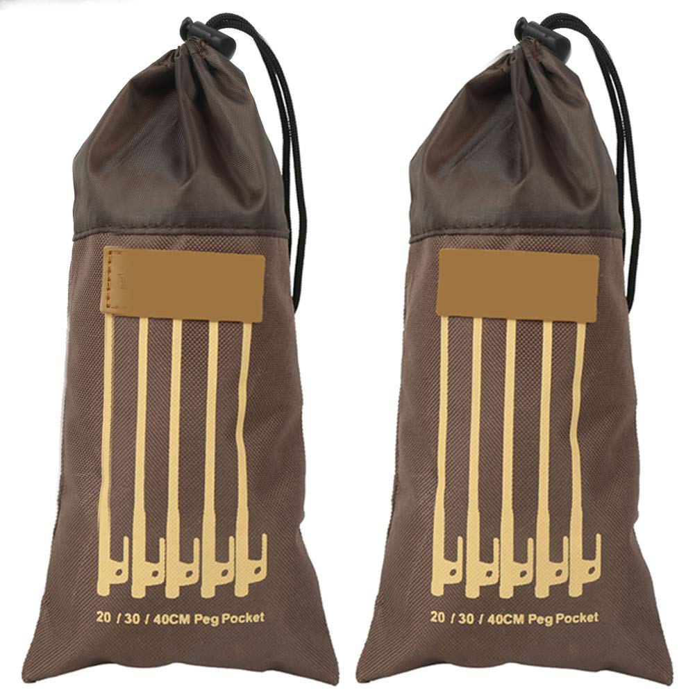 Keenso 2 Pcs Portable 600D Oxford Cloth Camping Nail Bag Camping Tent Stake Bag Tent Nail Hammer Stake Storage Bag