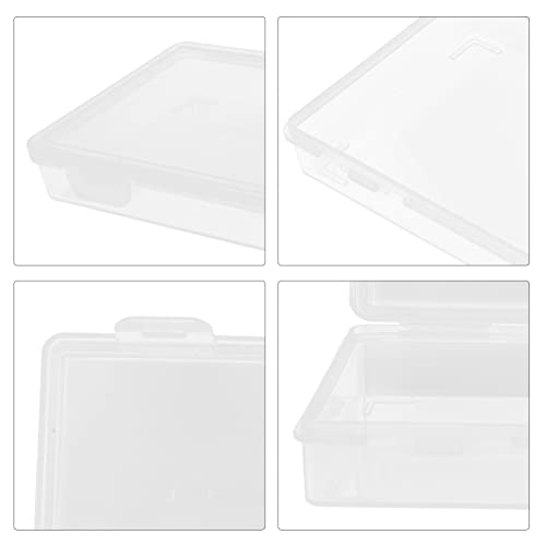 Zerodeko Masks Storage Box with Lid Face Cover Organizer Reusable Masks Holder Dispenser Transparent Face Covering Container for Masks Pencils Art Supply 19.6X11.5CM