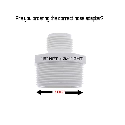 Van Enterprises PVC Garden Hose Adapter (Male 1.5" NPT x 3/4" GHT) for Sump Pump and Pool Pump Hose Adapter