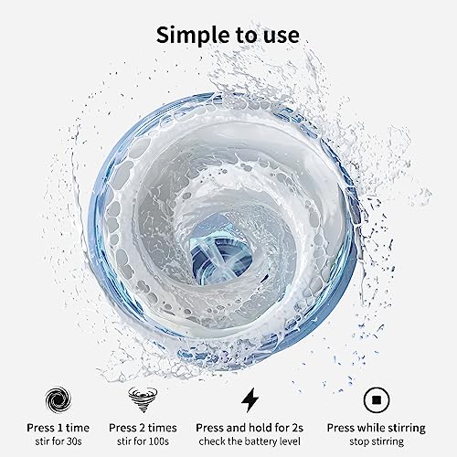 LHHW Electric Protein Shaker Bottle, 24 Oz Rechargeable BPA Free Blender Cup for Protein Mixes, Portable Shaker Bottles for Gym Home Office (Ice Blue)