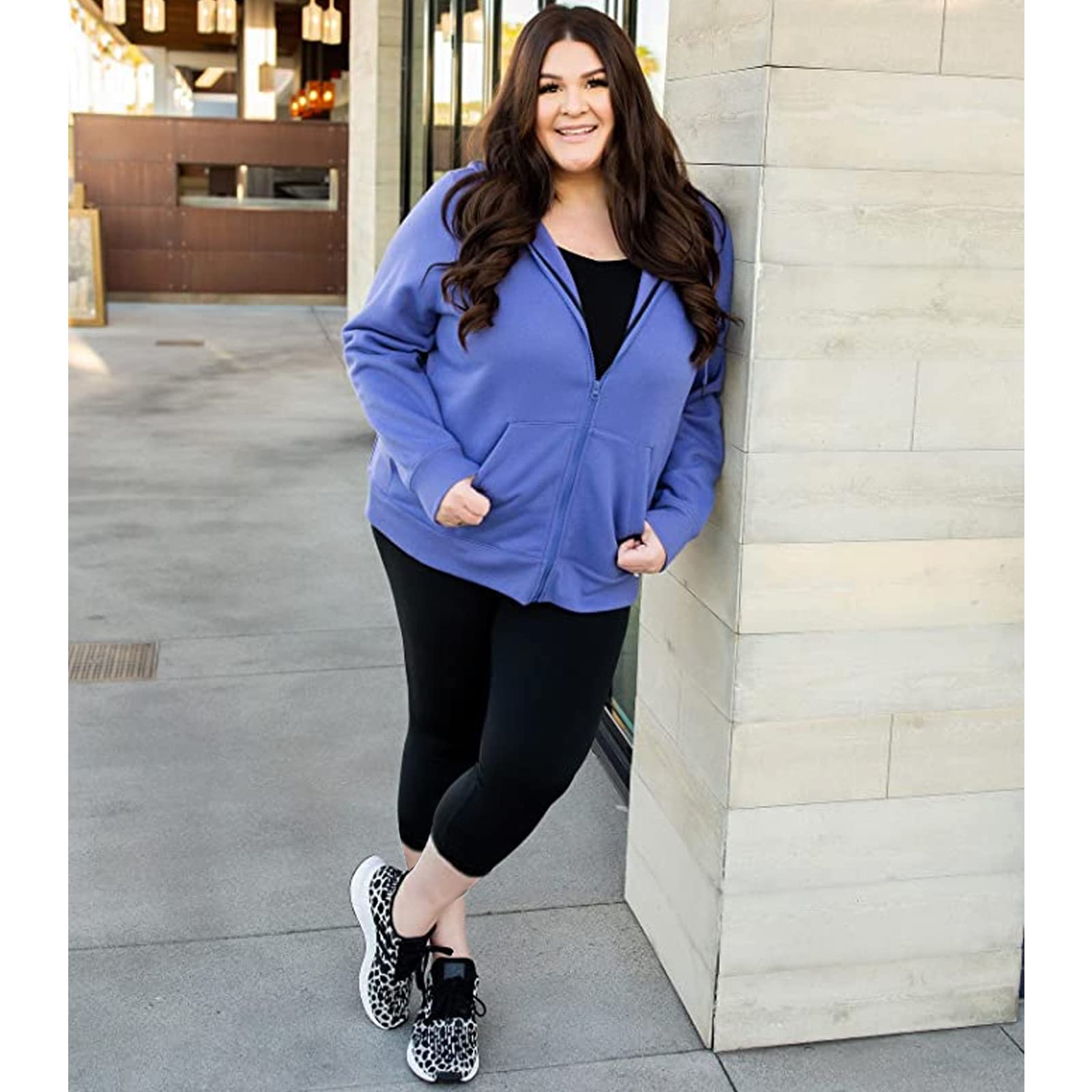 NEW YOUNG 3 Pack Plus Size Capri Leggings with Pockets for Women,High Waist Tummy Control Workout Yoga Leggings