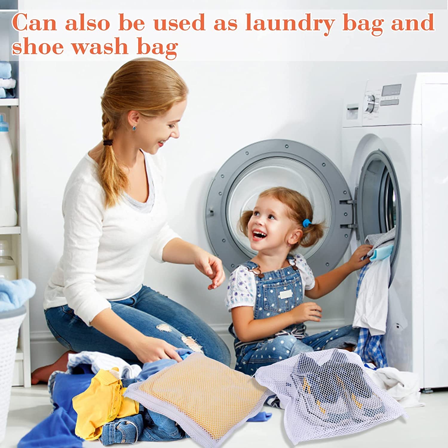 Sneaker Dryering & Washing Machine Bag, Dryer for Shoes, Clothing & Laundry - Elastic Strap Adjuster for Most Dryers Machines Door in Laundry Room, Easy Installation (Style 2)