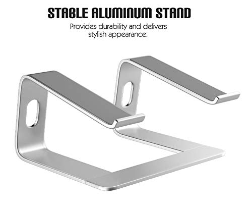 Laptop Stand Holder Computer Riser, Aluminum Cooling Notebook Stand Mount Laptops Elevator for Desk for MacBook Pro Air, Lenovo, HP, Dell, 10-15.6β Laptops - Silver