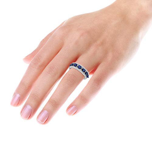Ladies Unique Diamond & Blue Sapphire Right Hand Ring 3.5ctw in 14k Gold (Yellow Gold, size 6.5)