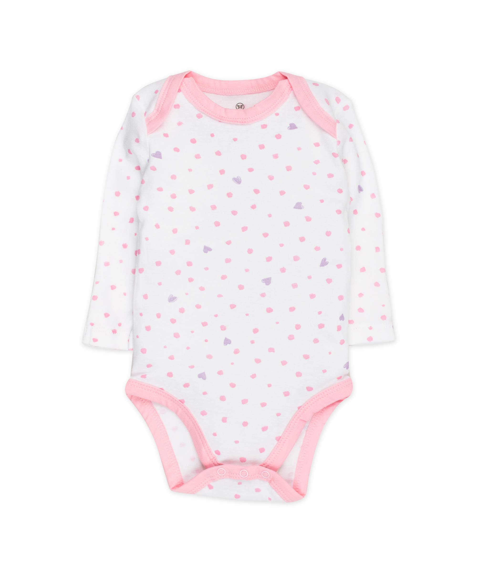 HonestBaby 5-Pack Organic Cotton Long Sleeve Bodysuits, Rose Blossom, 12 Months