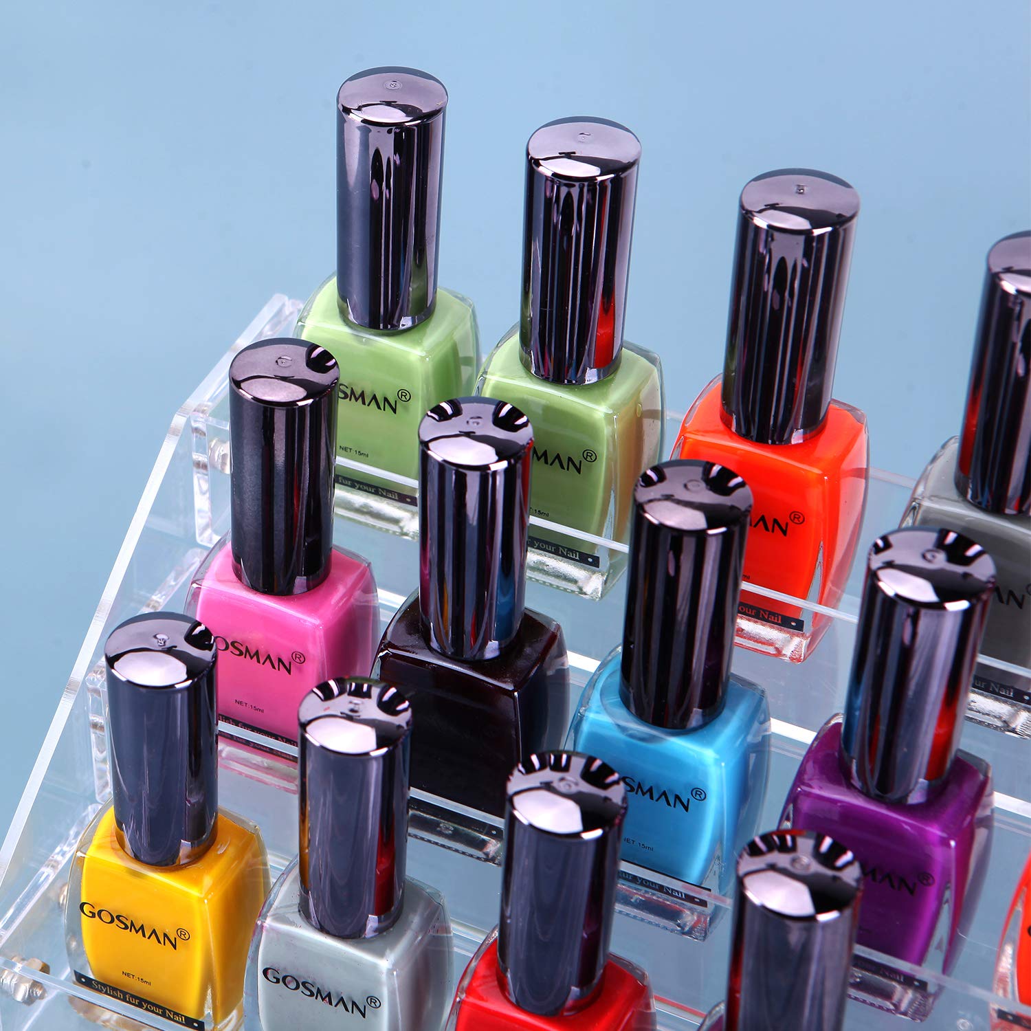 Jansburg Nail Polish Organizer 6 Layer Ink Rack Holder Table Stand Acrylic Polish Holder Clear Paint Bottles Holder Essential Oil Storage Display Stand on the Table or Desk