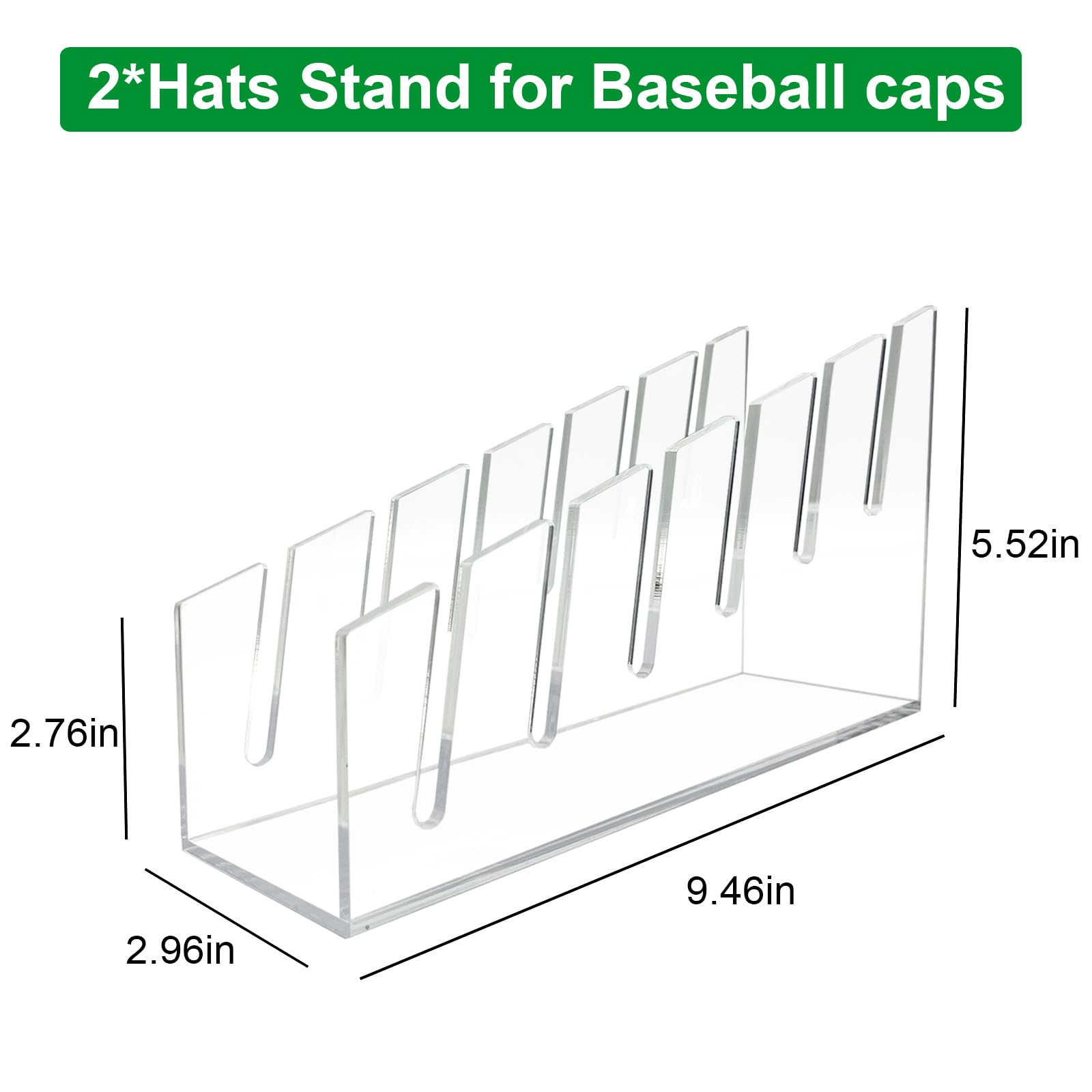 ZSYAIIQ Hat Stand for Baseball Caps, 2Pcs Hat Organizer for Baseball Caps Storage,Hat Racks for Baseball Caps Display Hat Holder for Bedroom, Closet, Dresser, Office (2 PACK)