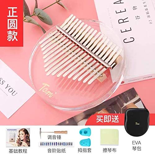 Kalimba 17 Key Cute Round kalimba Acrylic Crystal Fingertips Thumb Piano Round Crystal Thumb Piano