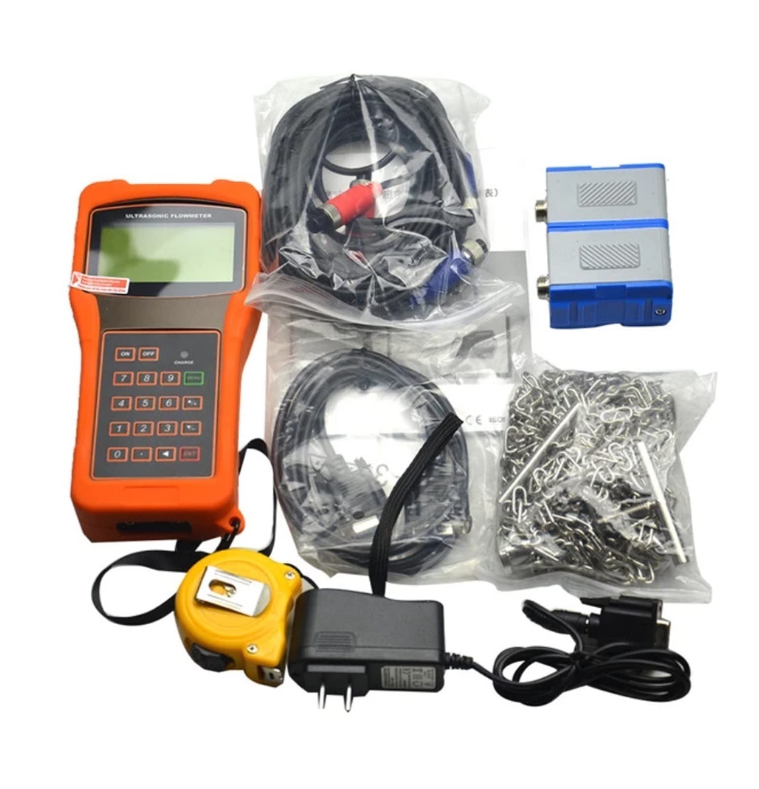 QYTEC Hose Timer Portable Digital Ultrasonic Liquid Flow Meter TUF-2000H with Standard Transducer TM-1 Measuring Range DN50-700mm Water Timer