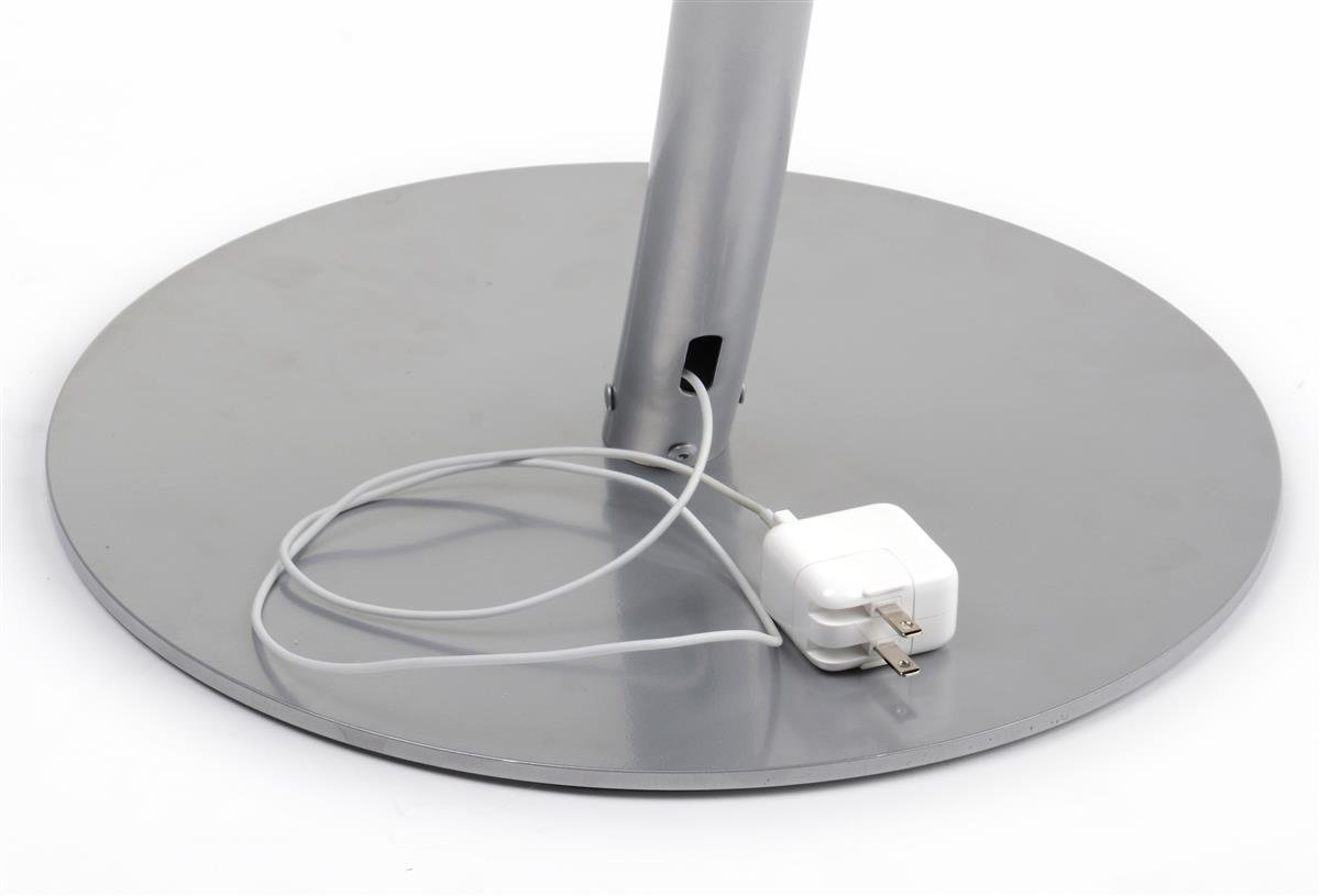 iPad Kiosk Display Stand for Floor, Curved Post, Rotating and Tilting, Locking Enclosure - iPad 2, 3, 4 and Air, Hidden Home Button