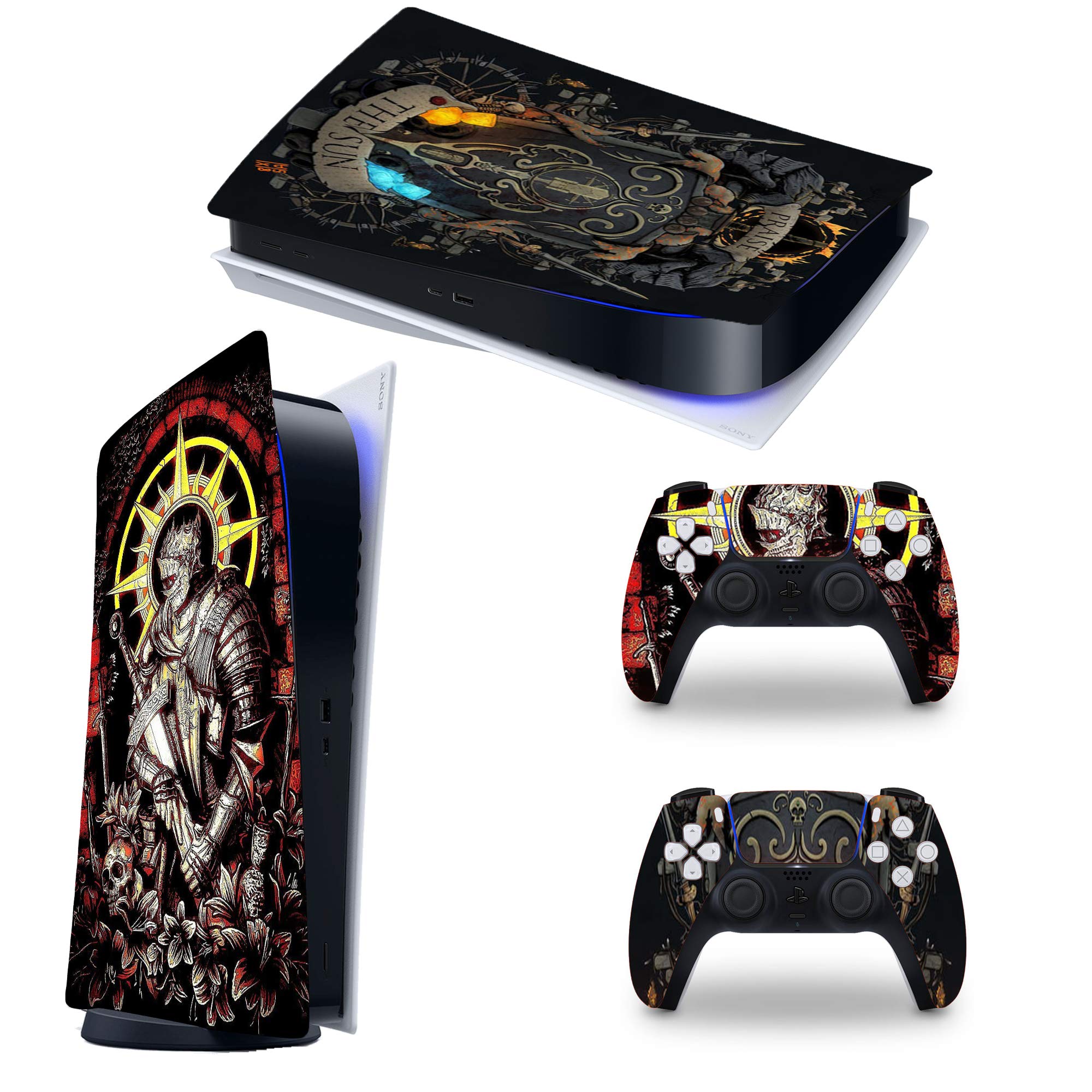 Kinght Darkness PS5 Digital Edition Console and Controller Skin Set - Playstation 5 Digital Edition Vinyl