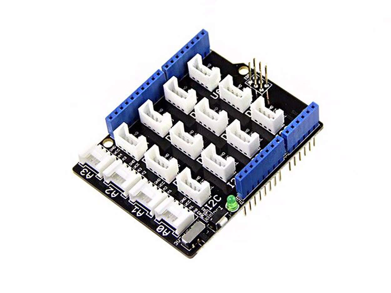 Iunius Seeed Studio Base Shield V2 with 16 Grove Connectors Analog Digital UART I2C for Sensors and LEDs Onboard Power Toggle Switch