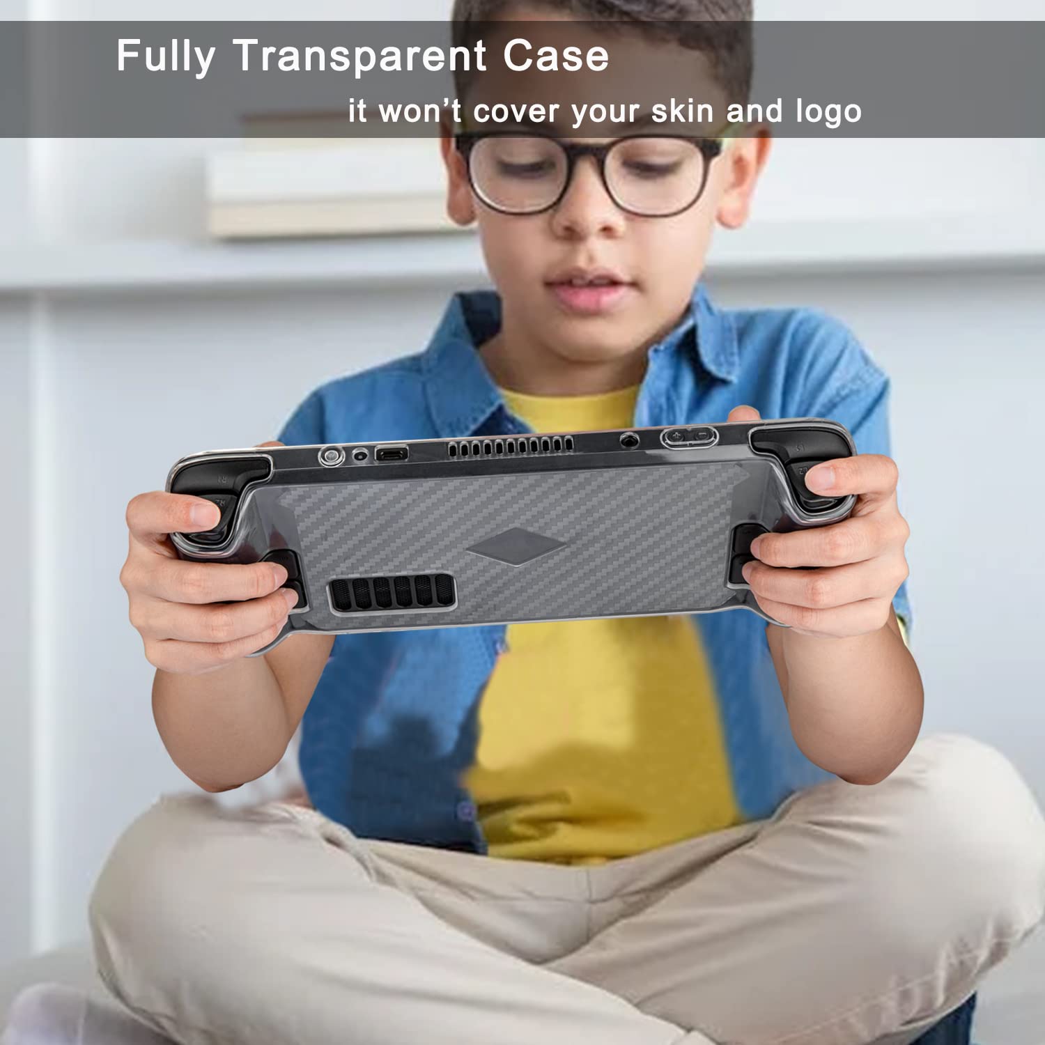 OwlTree Upgraded Clear Protective Case for Steam Deck OLED, Soft TPU Cover Protector Case with Full Protection, Shock-Absorption, Anti-Slip & Scratch Design, Accessories for Steam Deck