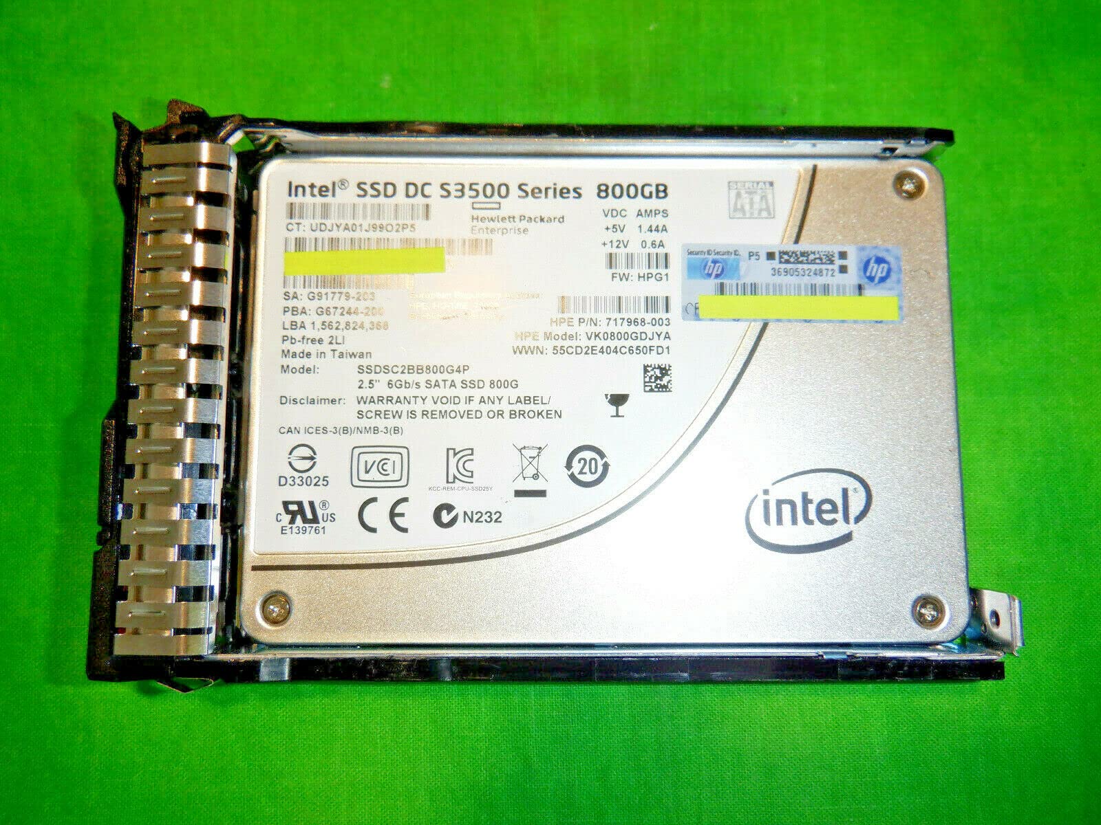 Hpe VK0800GDJYA 800GB 6G SATA Value Endurance LFF SC Enterprise Value Solid State Drive