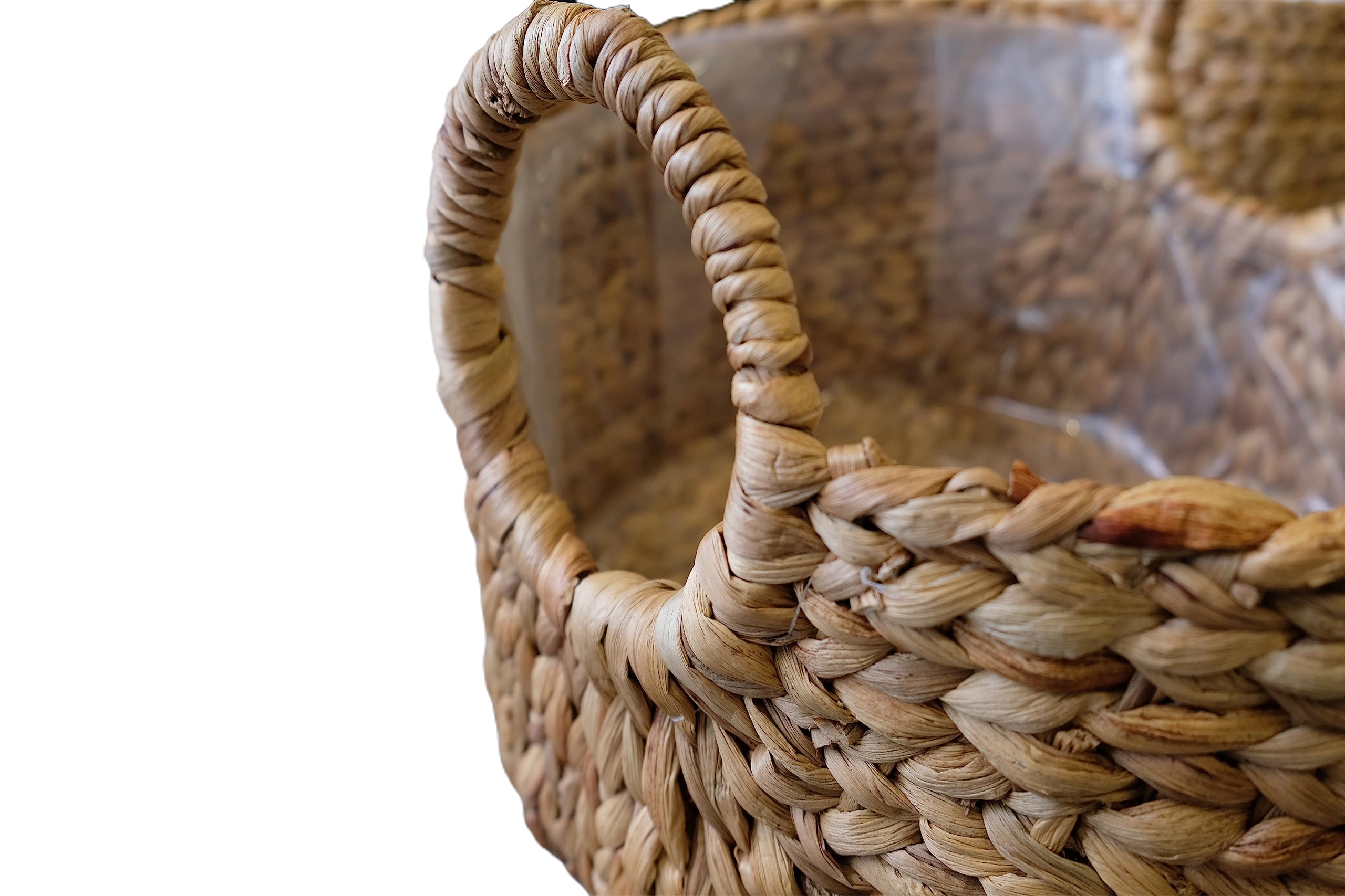 LilaCraft Wicker Baskets for Storage with Liners, Water Hyacinth Storage Baskets for Planting, Handwoven Wicker Storage Cubes, 5 Pack, Brown