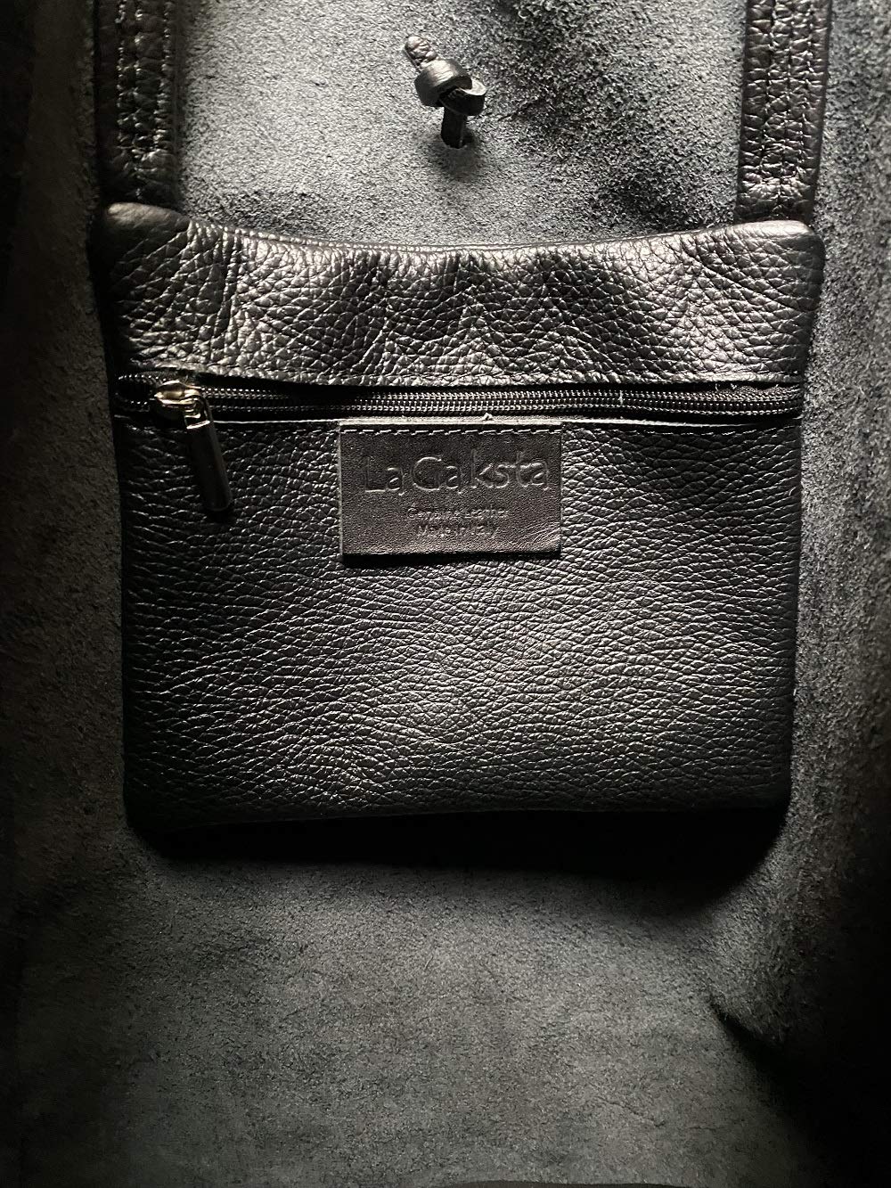LaGaskta Taylor Tote Shoulder Bag Soft Italian Leather (Black)