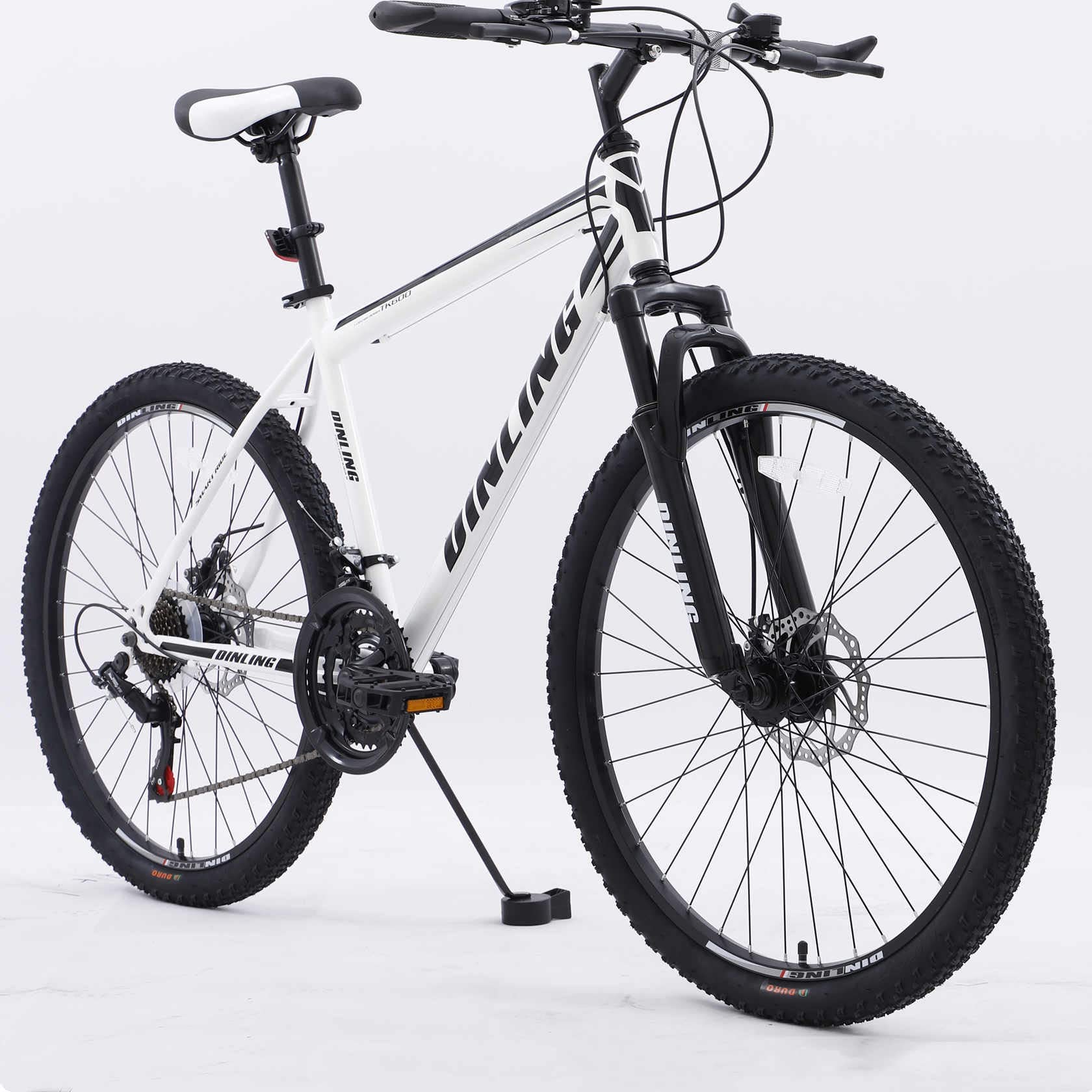 MALIBU BUM Adult Mountain Bikes, 26 Inch Wheels, 21 Speed, Double Layer Rims, 2 Frames to Choose (Iron White-Blue)