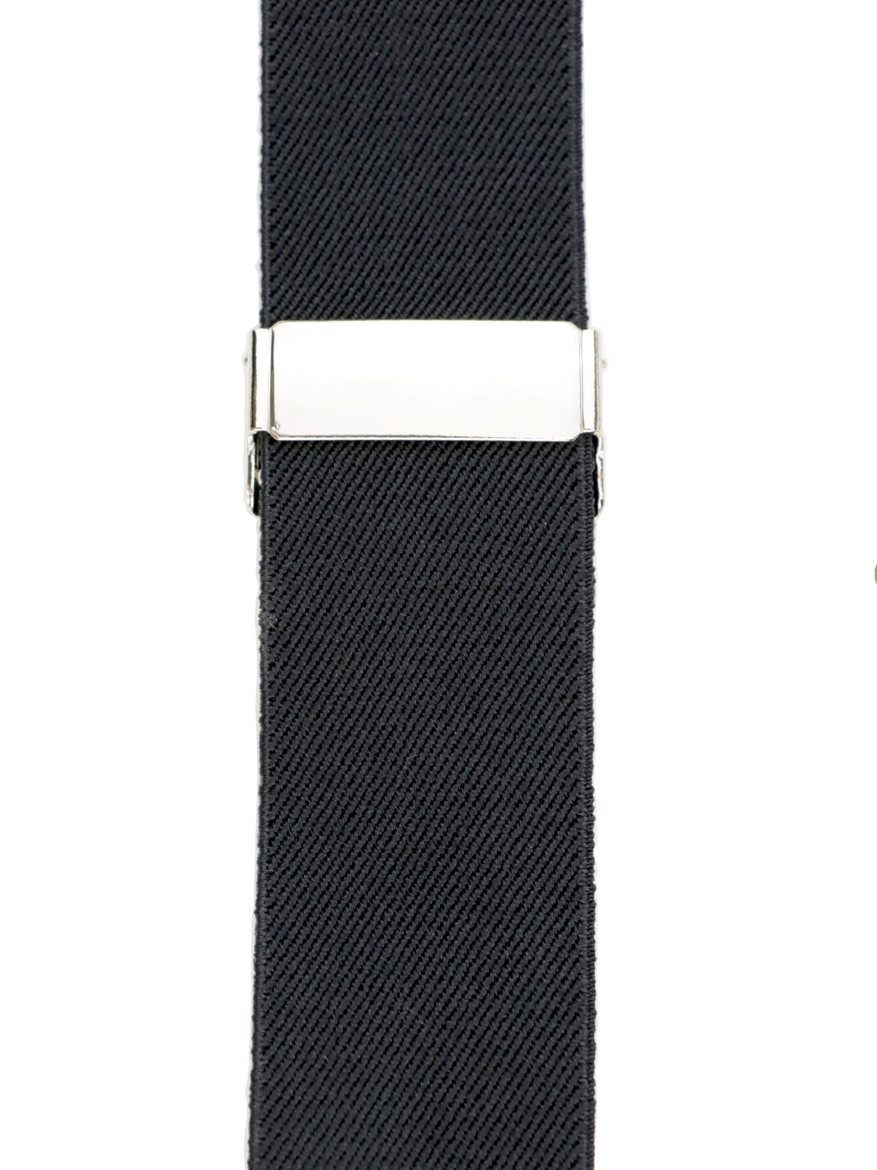 JIERKU Romanlin Mens Suspenders for Work 3 Swivel Hook Clips Y-Back for Groomsmen Leather Black