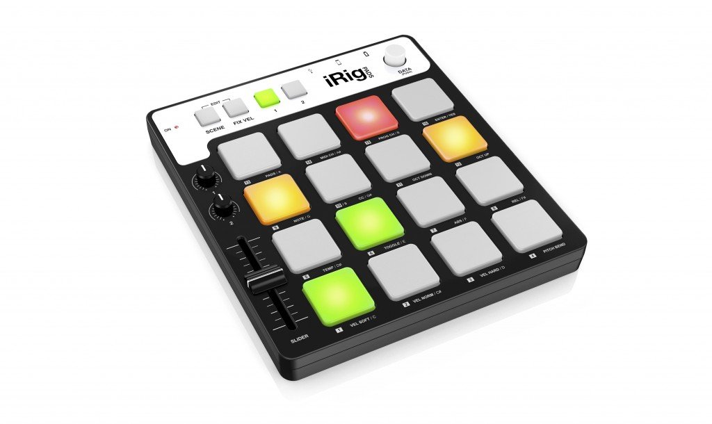 IK Multimedia iRig Pads MIDI groove controller, portable & lightweight MPC-style beat machine with 16 velocity-sensitive backlit rubber pads - studio equipment for iPhone, iPad, Android, Mac, PC