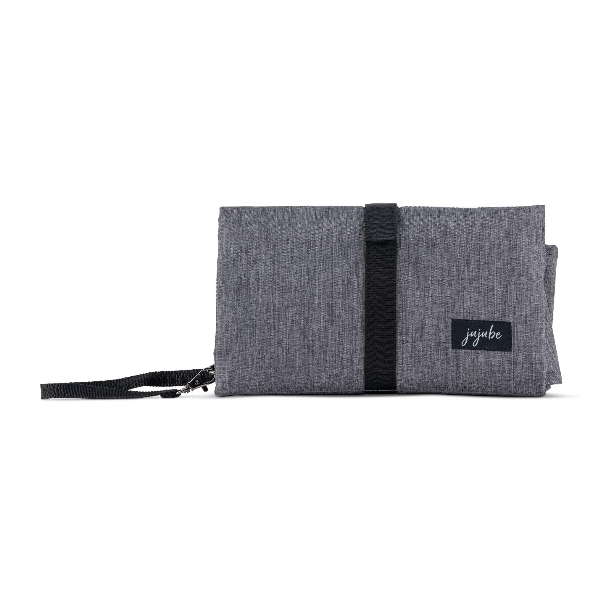 JuJuBe Deluxe Changing Pad, Baby Diaper Changer, Portable Mat Station, Travel Friendly, Wipeable, Machine Washable, Lightweight Changing Pads for Baby, Includes Pocket for Accessories, Dark Grey