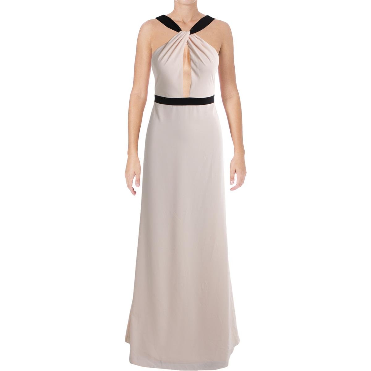 Jill Jill Stuart Women's Halter Gown, Powder/Black, 0