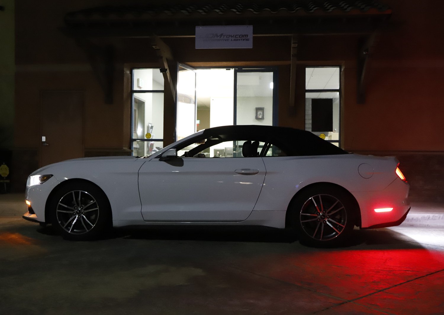 iJDMTOY Smoked Lens Red Full LED Rear Side Marker Light Kit Compatible with Ford 2015-up Mustang, Powered by 48-SMD LED, Replace OEM Back Sidemarker Lamps