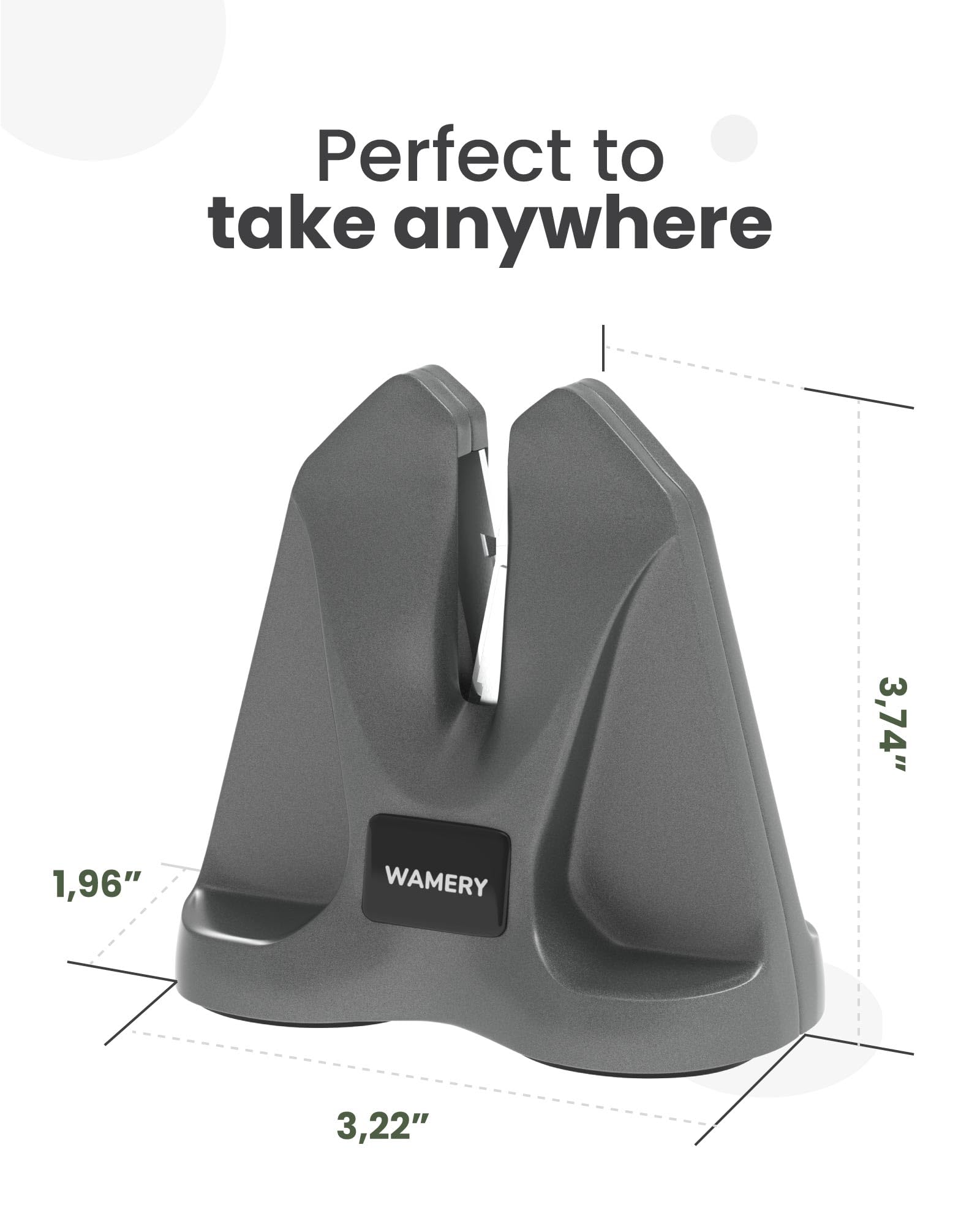 Knife Sharpener for Serrated & Steel Blades - Portable & Adjustable Kitchen, Camping Tool with Ergonomic Handle, Anti-Slip Pads - Suits Most Blade Types, Efficient Pull-Through Sharpening System