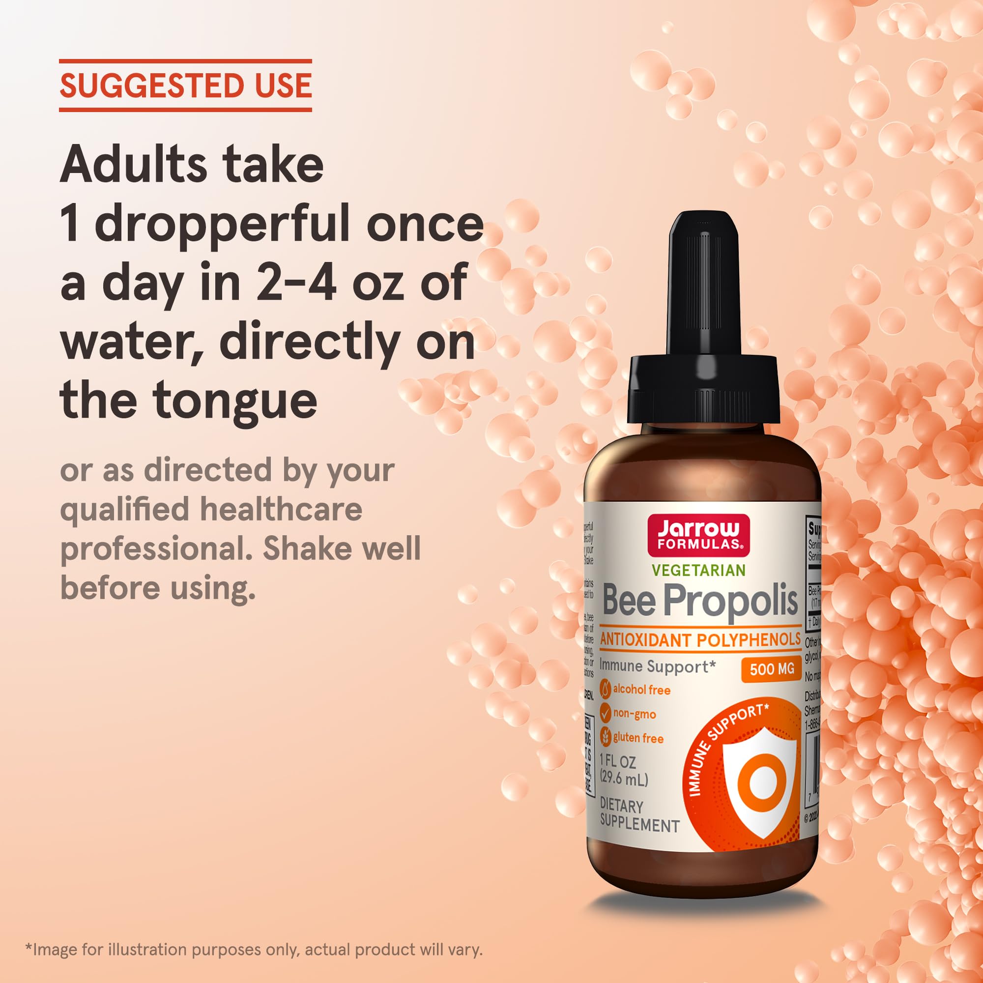 Jarrow Formulas Bee Propolis 500 mg - 1 fl oz - Alcohol-Free Liquid Extract - Immune Support Antioxidant Supplement - Immune Support - Approximately 30 Servings