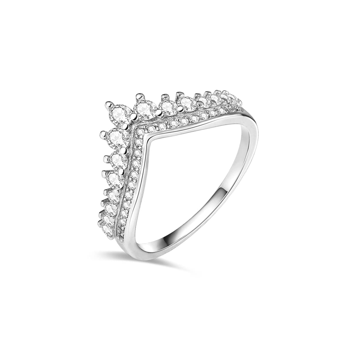 NARMO Sterling Silver Ring Princess Wish Cubic Zirconia Ring for Women Wedding Rings (7)
