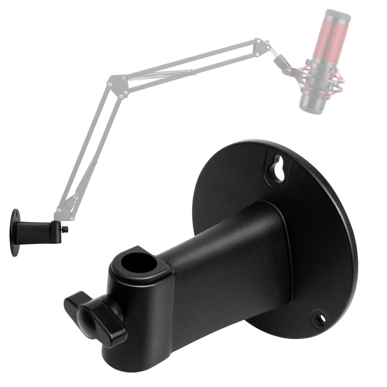 Microphone Wall Mount Boom Arm - Microphone Wall Mount for Mic holder,Horizontal Mounting Wall,Space Saving Desktop Metal Mic Stand Clamp by SUNMON