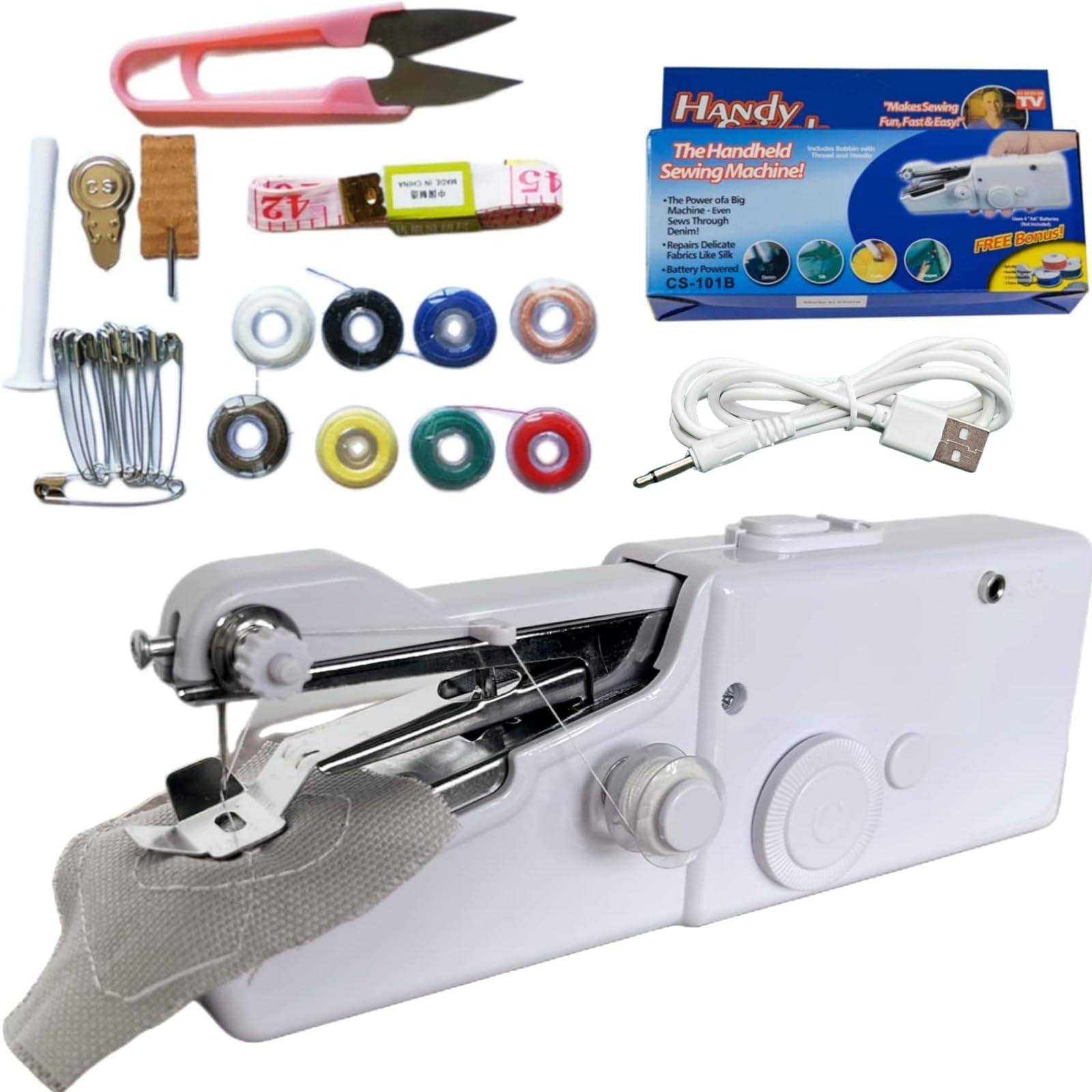 JIAOYAZI Handheld Automatic Sewing Machine Portable Sewing Machine Ideal for quick sewing of home travel, fabrics, DIY clothing or children's fabrics