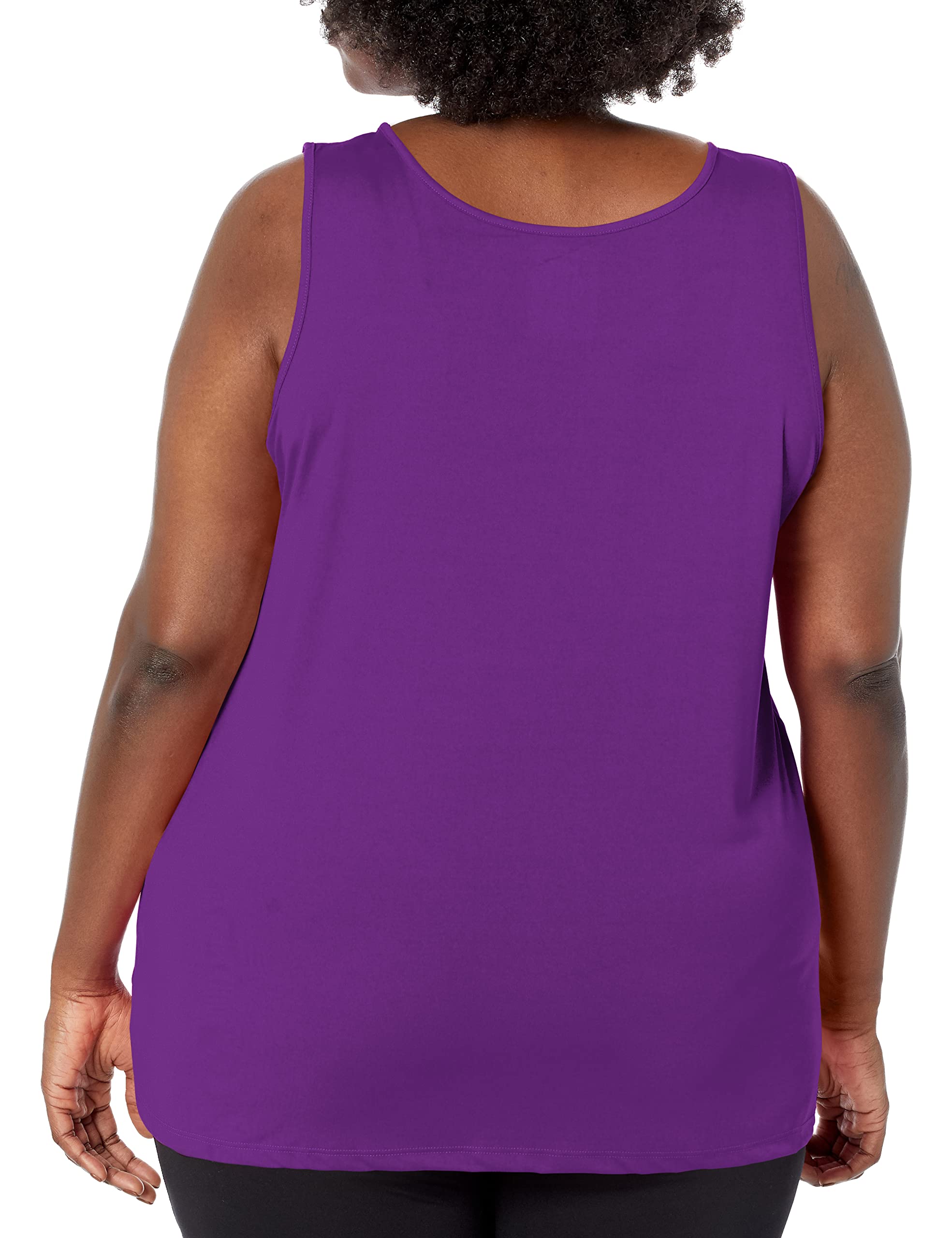 JUST MY SIZE womens Cooldri Performance Scoopneck Tank Top Shirt, Plum Dream, 16 US