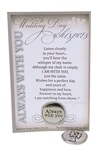 The Grandparent Gift Co. Wedding Memorial Gift | Always With You Wedding Day Whispers Pewter Coin and Sentiment Card