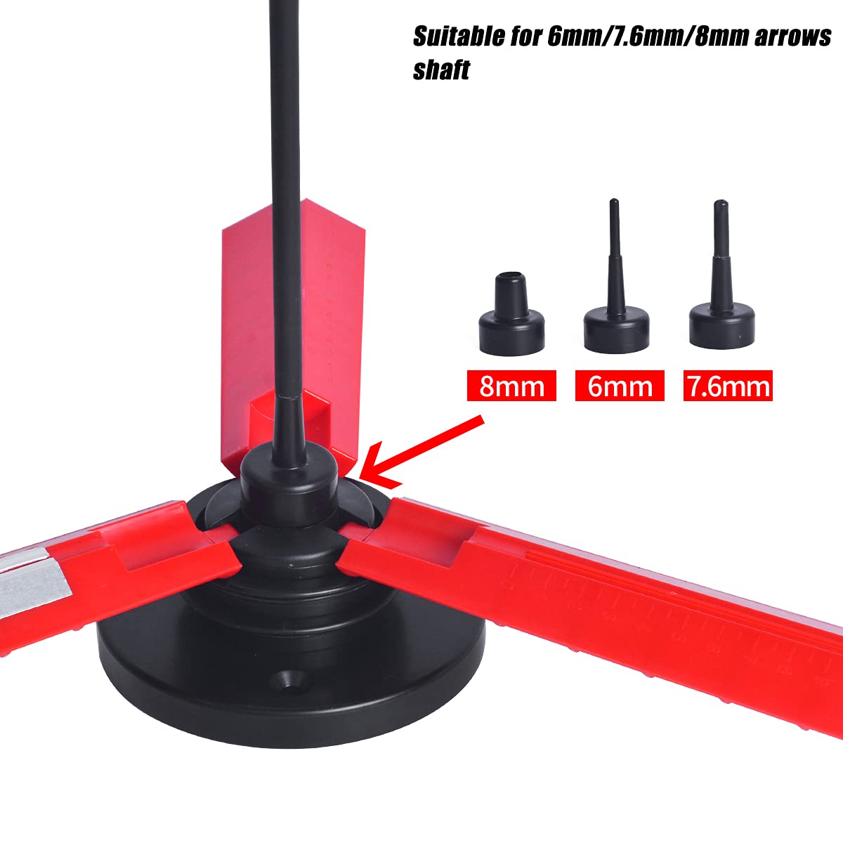 LWANO Fletching Jigs Straight Tower Fletch Tool with Scale Fletcher for DIY Archery Arrows Feathers Vanes (Red)
