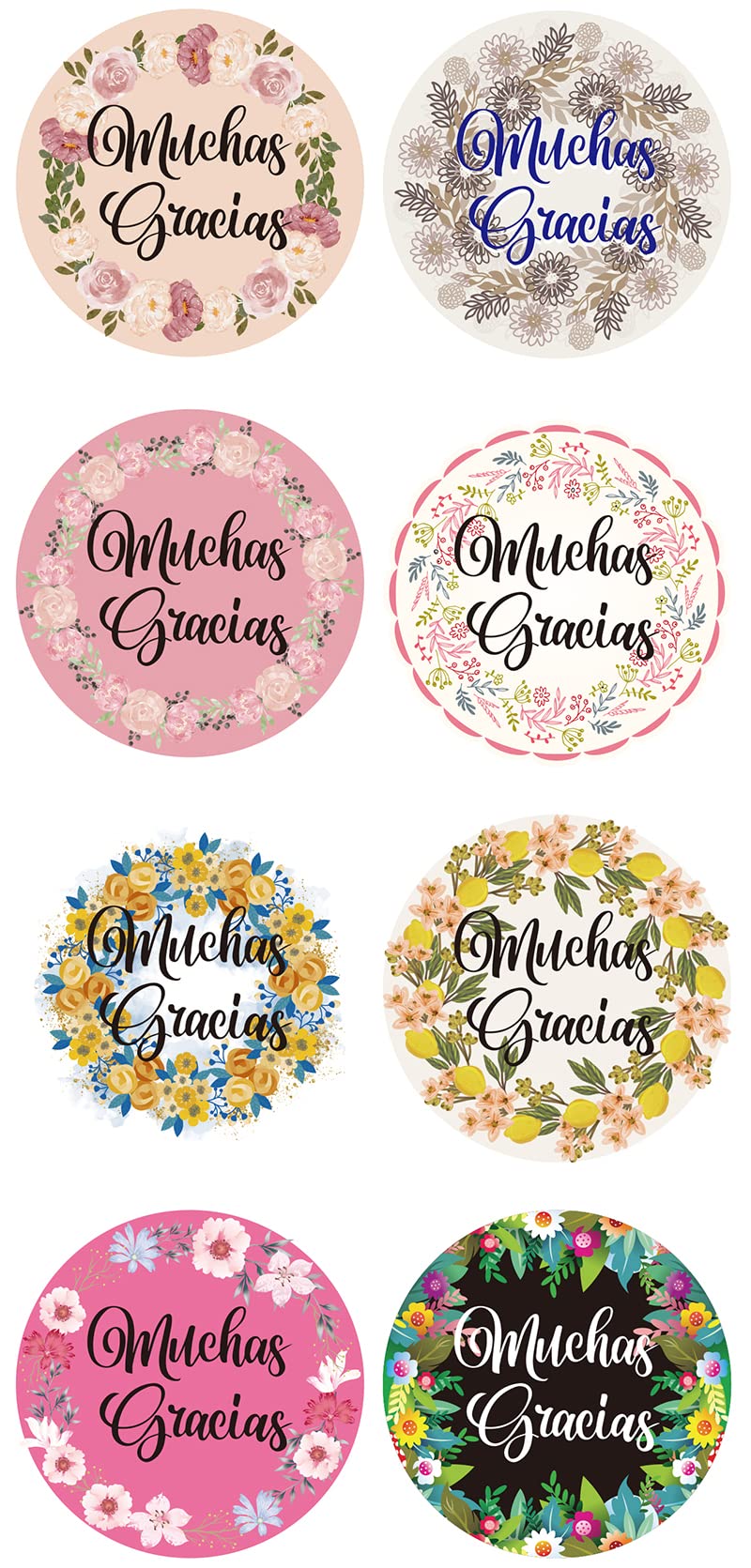 Spanish Thank You Stickers | Muchas Gracias | Etiquetas de Agradecimiento - 480pcs,1.5"