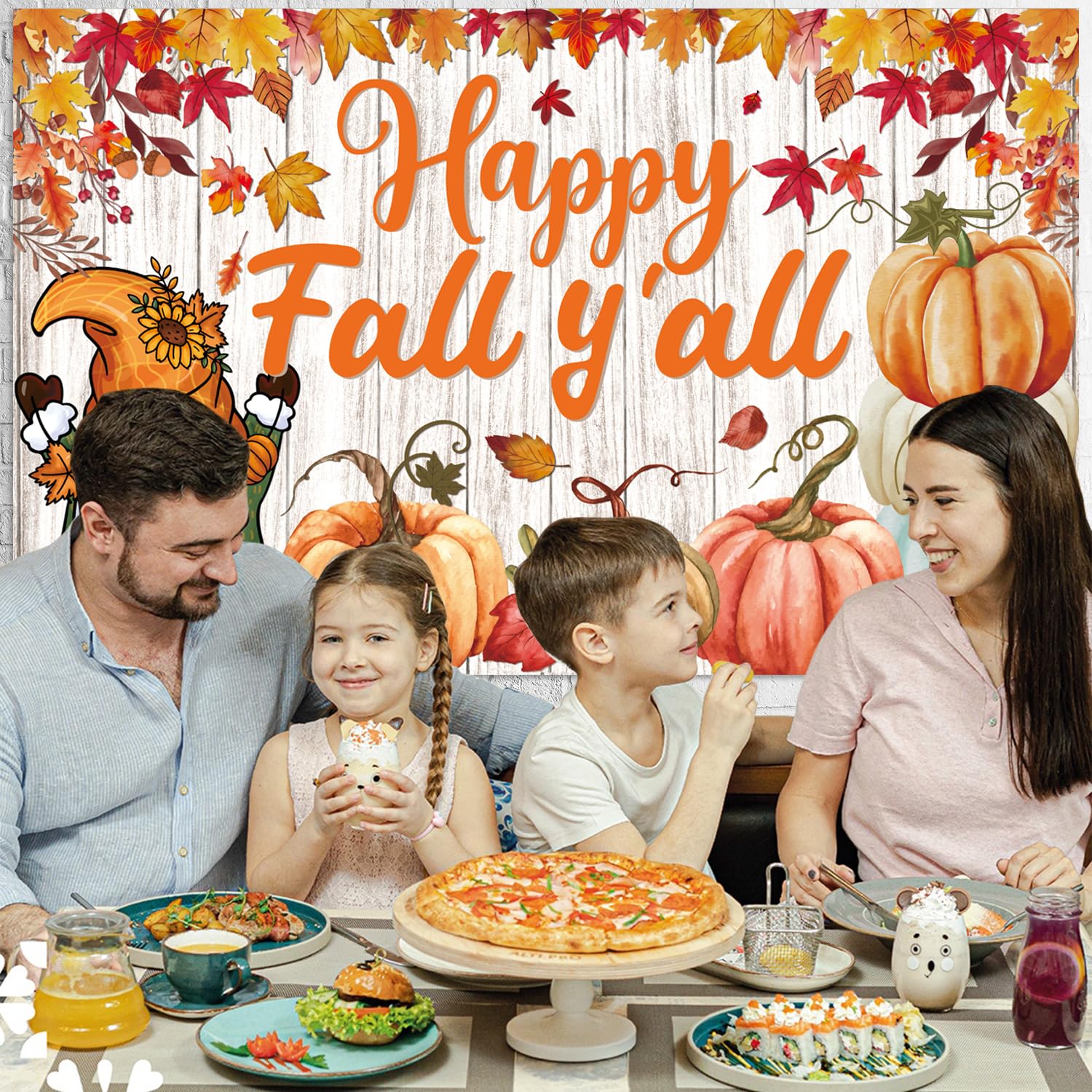 Large 71" X 43" Happy Fall Yall Banner, Fall Festival Decorations Banner, Fall Festival Banner for Fall Bulletin Board Decorations, Fall Party Decorations for Classroom Office